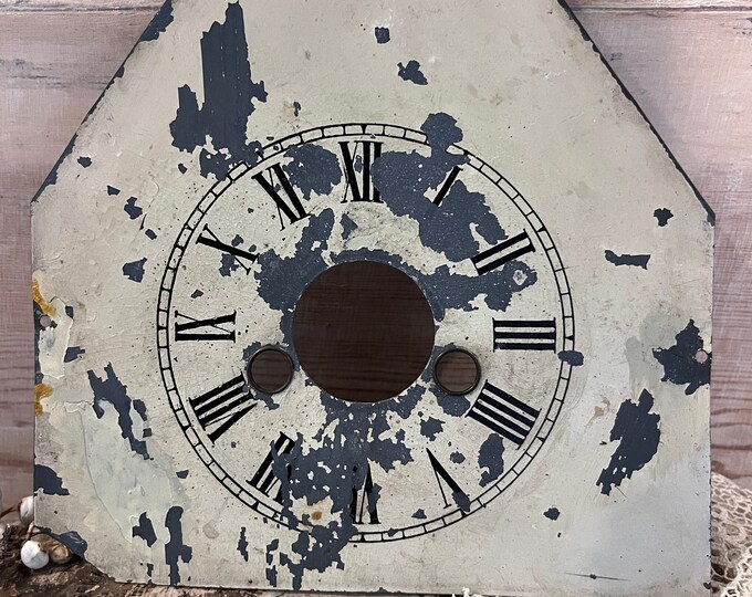 Vintage Metal Clock Face Farmhouse Decor Industrial Salvaged Chippy ...