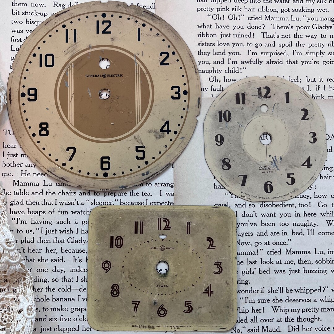 3 Salvaged Metal Clock Faces Vintage Lot - Etsy