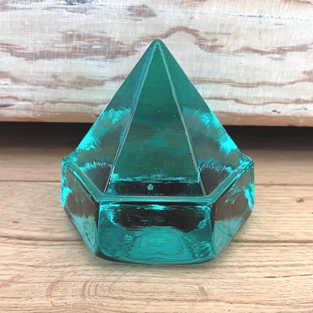 Turquoise Glass Deck Prism - Etsy