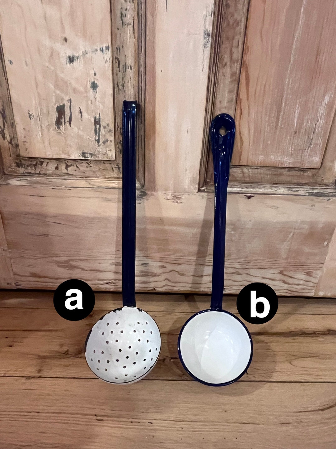 Enamelware Ladle or Strainer Vintage Chippy Farmhouse Kitchen - Etsy