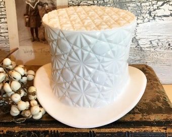 Milk Glass Top Hat | Etsy