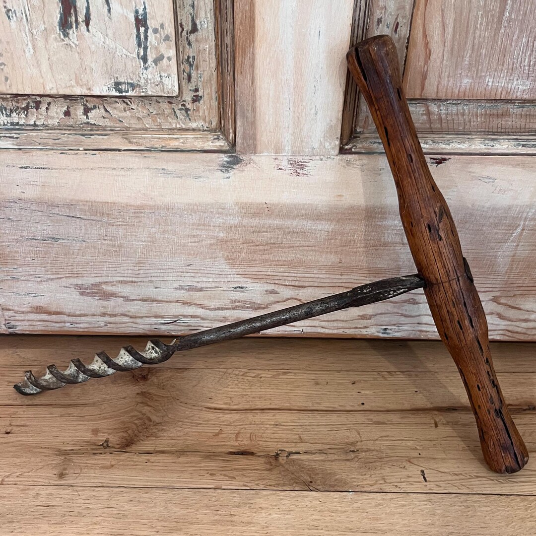 Antique Auger Hand Drill Primitive Tool - Etsy