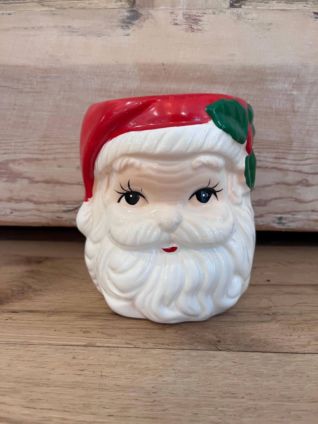 Santa Head Vintage Caldor Christmas Planter Cachepot - Etsy