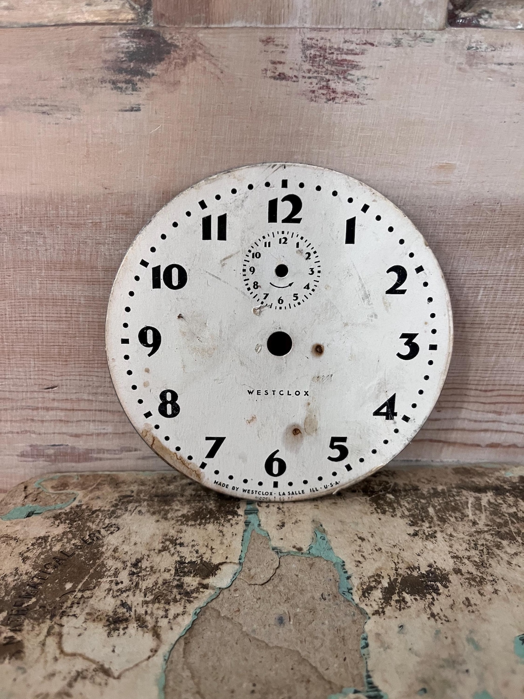 Salvaged Clock Face Westclox 4 Clock Part - Etsy