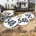 Round Livestock Tag Metal Cow Tag ASCO Newport KY Salvaged Farmhouse ...