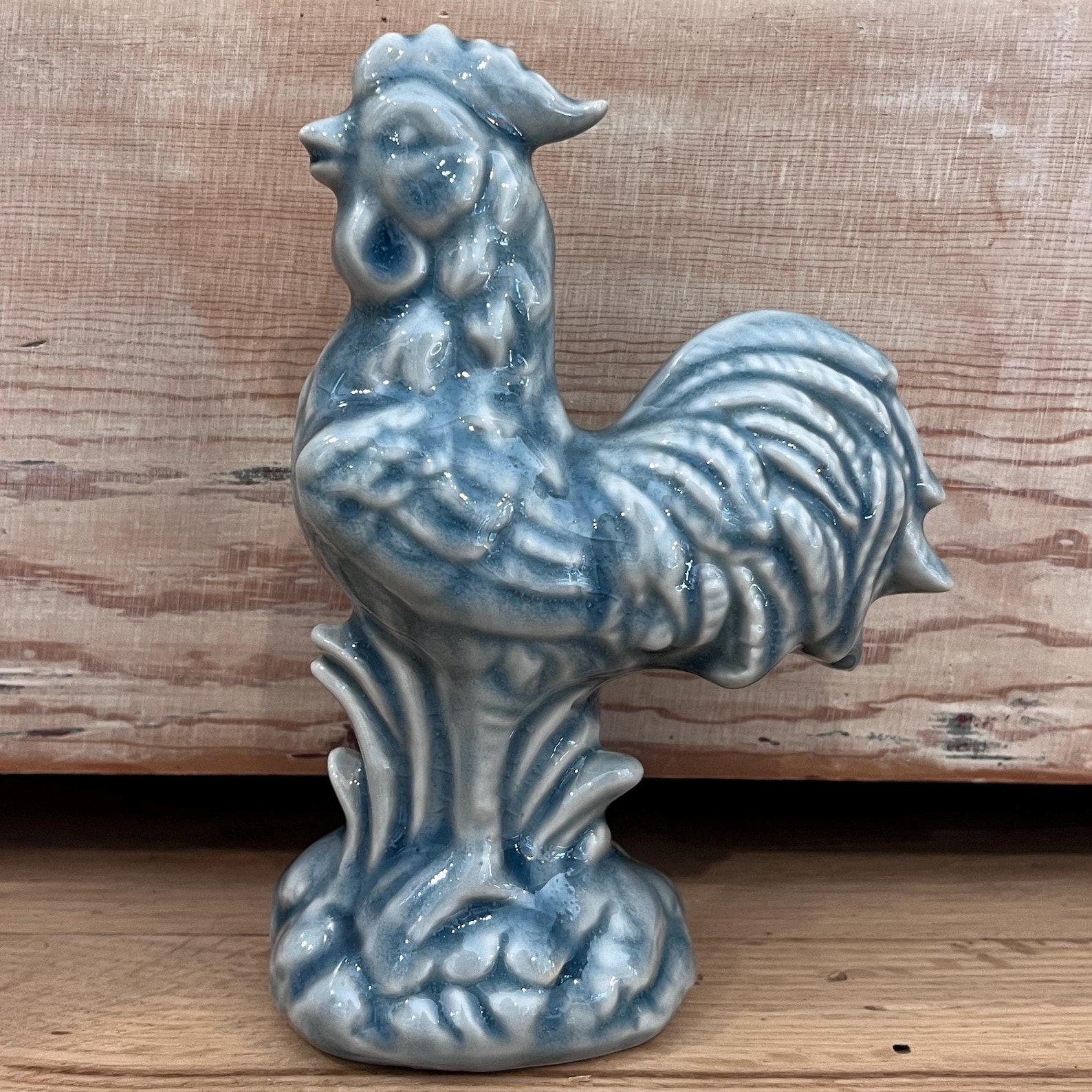 Blue Stoneware Rooster 6 Farmhouse Decor - Etsy