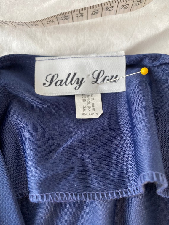 Vintage Pin-Up Style Dress| 1970s Sally Lou Navy & Cr… - Gem