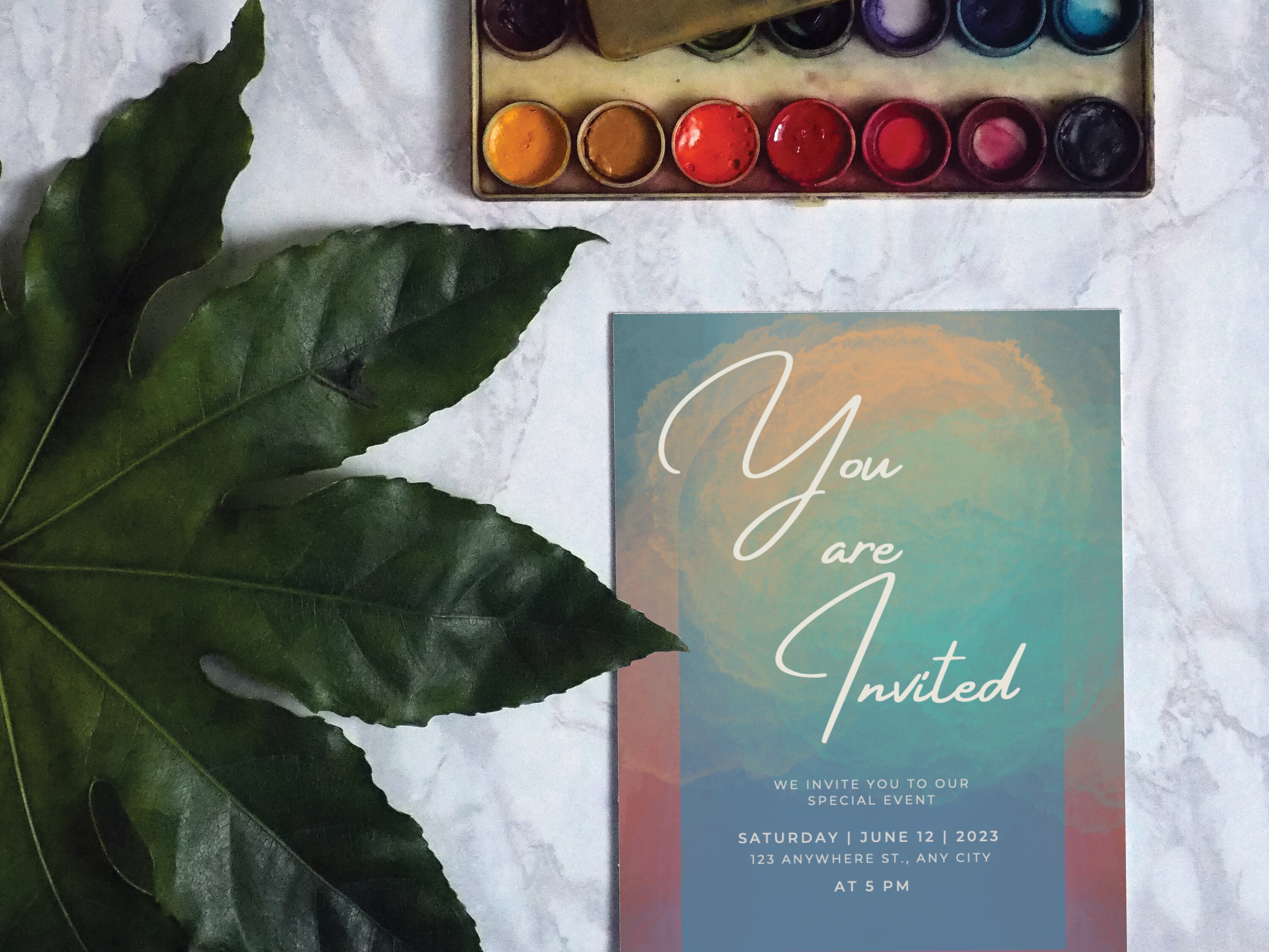 Fully Editable Watercolor Invitation, Spiritual, Meditation - Etsy