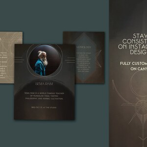 Earthy Sacred Geometry Spiritual Instagram Templates, Unisex, Masculine ...