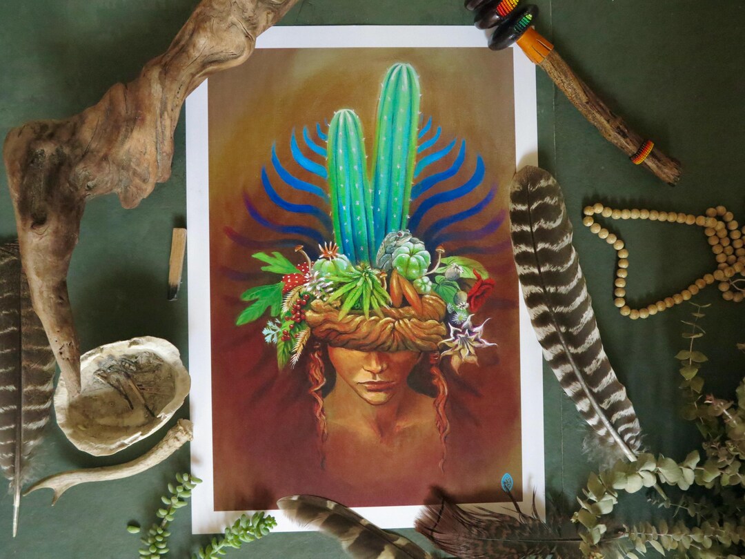 Psychedelic Plant Cornucopia Art Print - Etsy