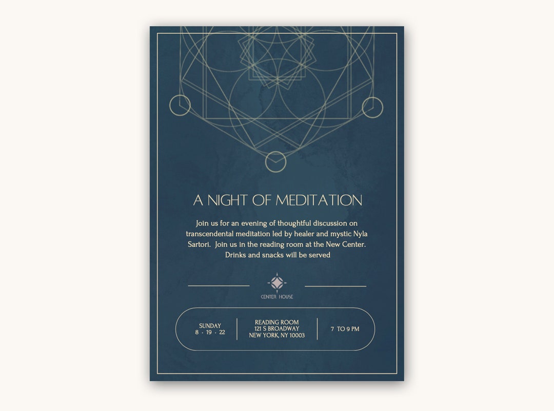 Metatron's Cube Event Invitation Online Editable Template, Sacred ...