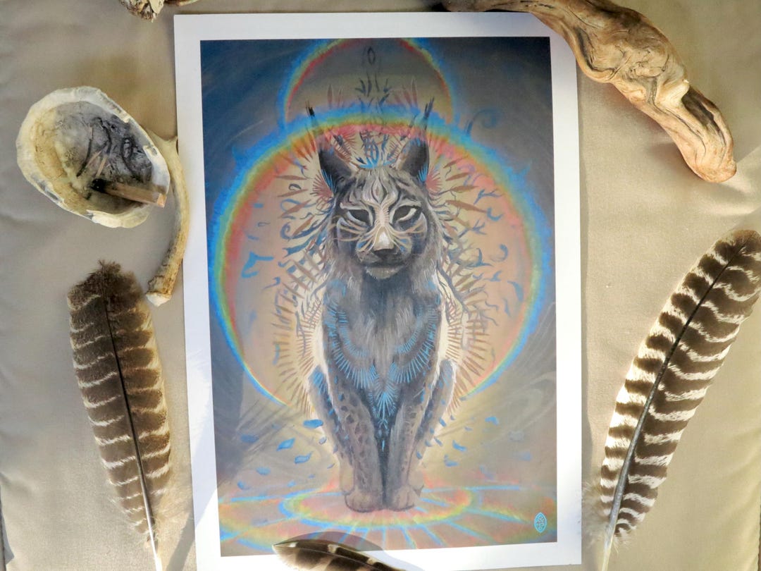 Psychedelic Nagual Lynx Art Print - Etsy