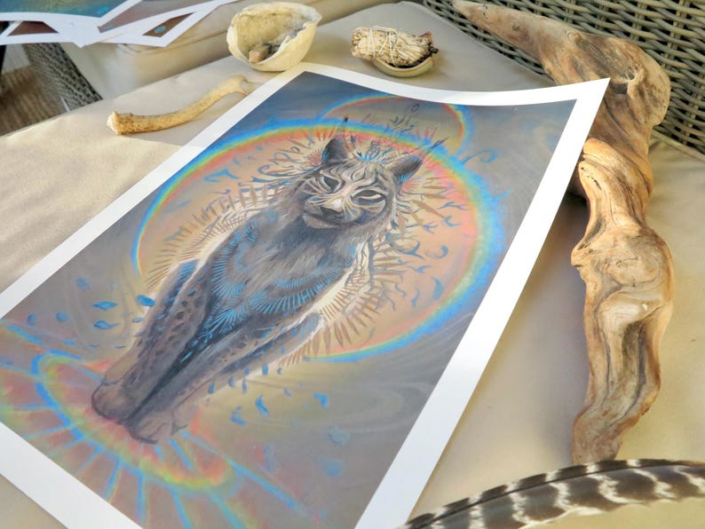 Psychedelic Nagual Lynx Art Print - Etsy