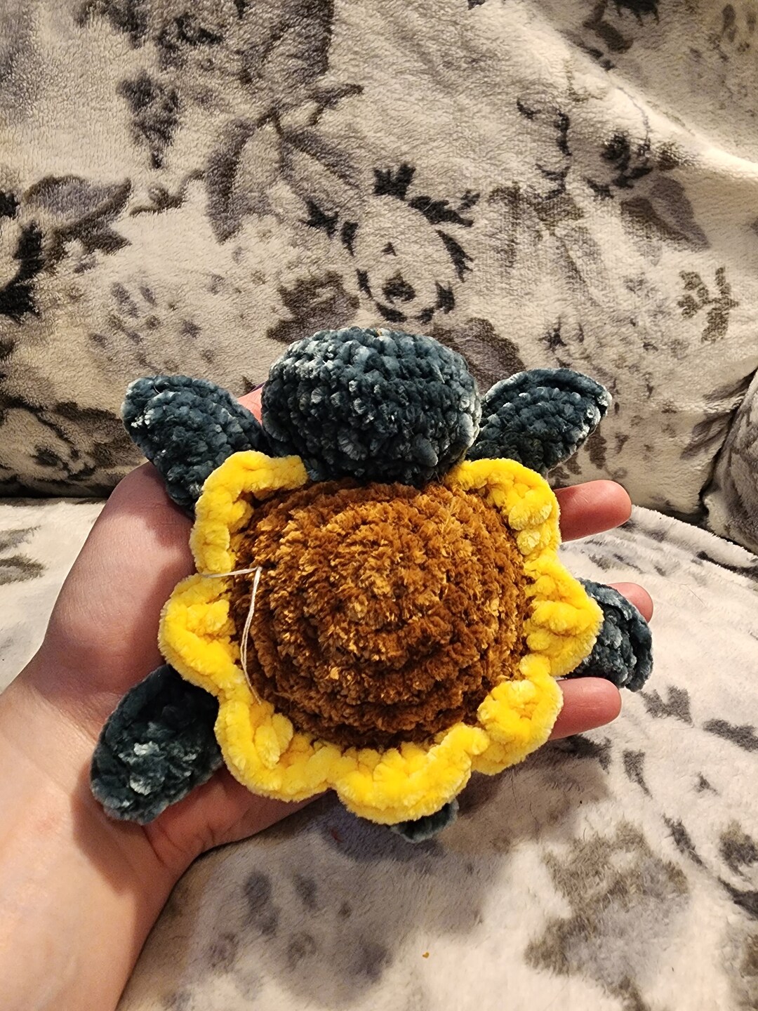 Crochet Fluffy Sunflower Turtle - Etsy