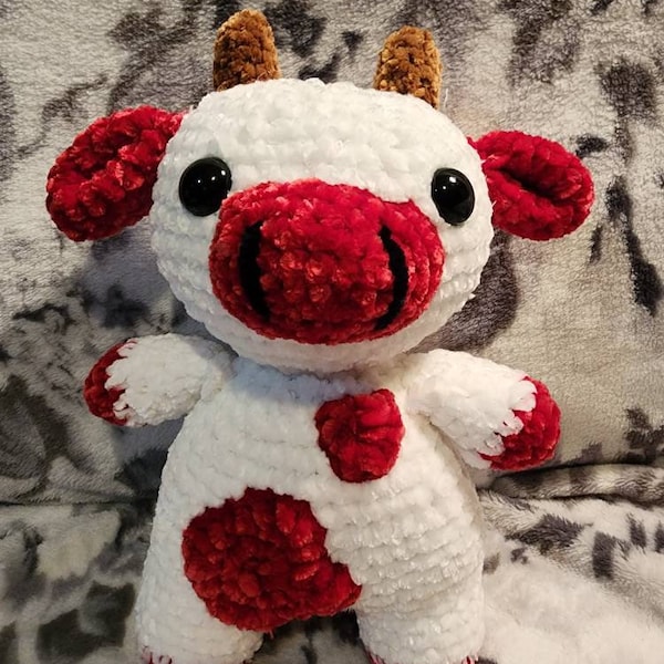 Crochet Fluffy Cow - Etsy