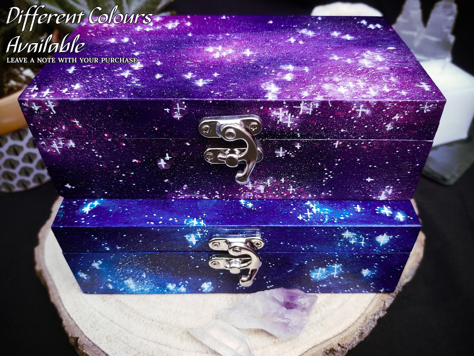 Purple Space Tarot & Crystal Storage Box Galaxy Stars - Etsy