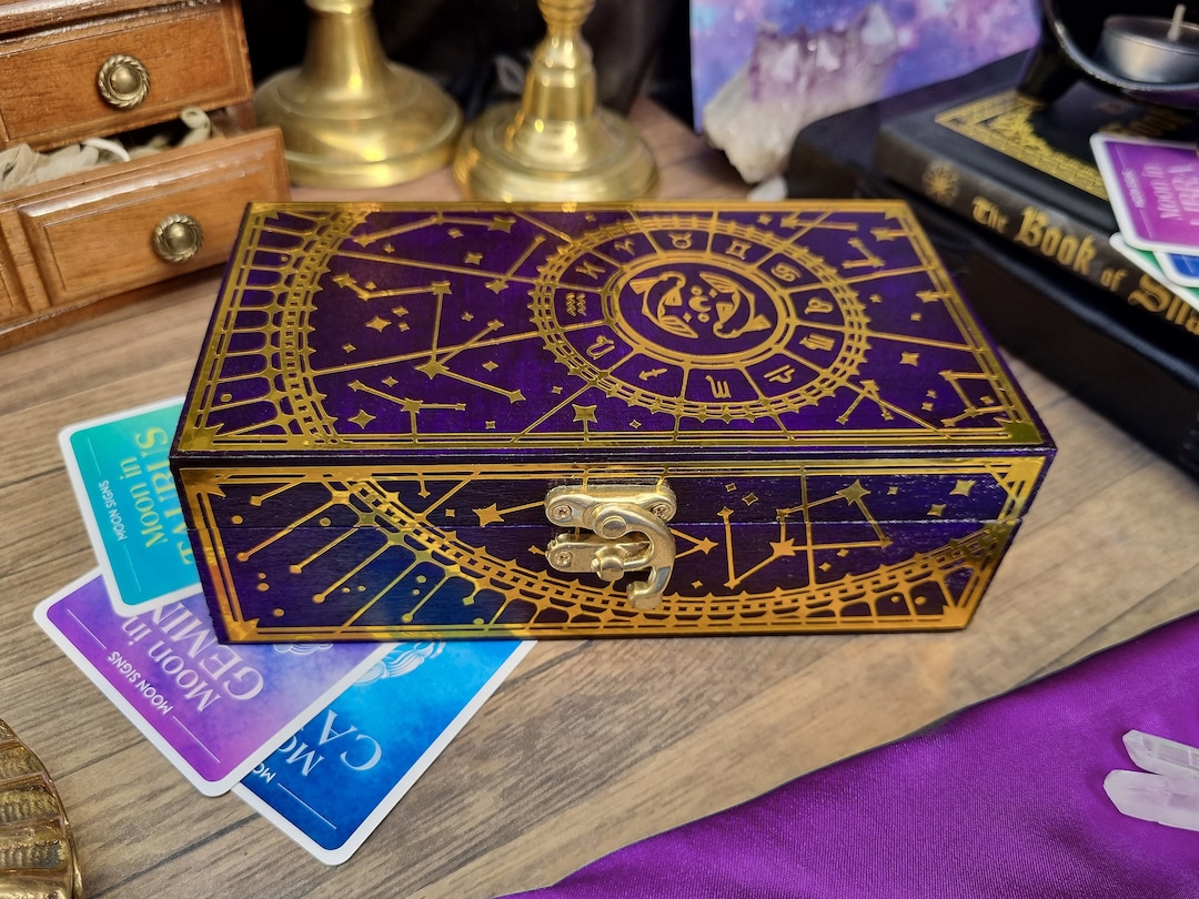 Zodiac Personalised Jewellery Box | Crystals and Tarot Storage, Wiccan ...