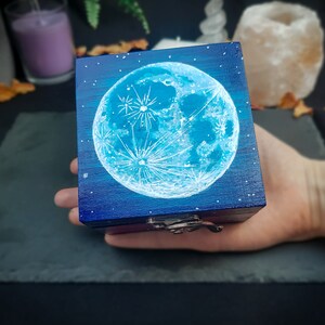Triple Moon Crystal Storage Box Set | Hand Painted Wicca Witch, Space ...