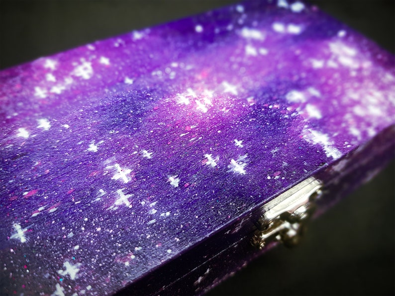 Purple Space Tarot & Crystal Storage Box | Galaxy Stars Painting, Wicca ...