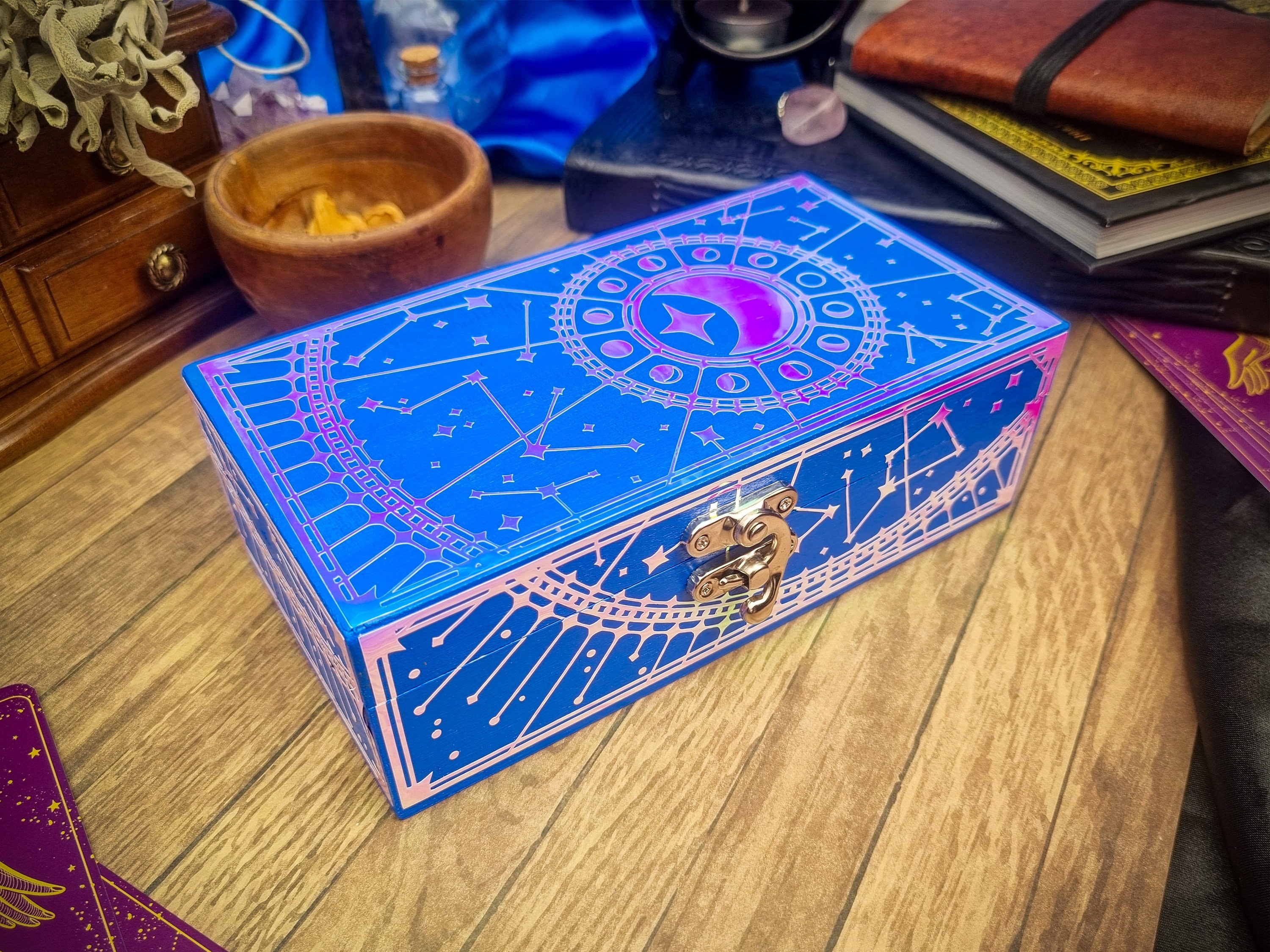 Celestial Moon Personalised Jewellery Box | Crystals and Tarot Storage ...