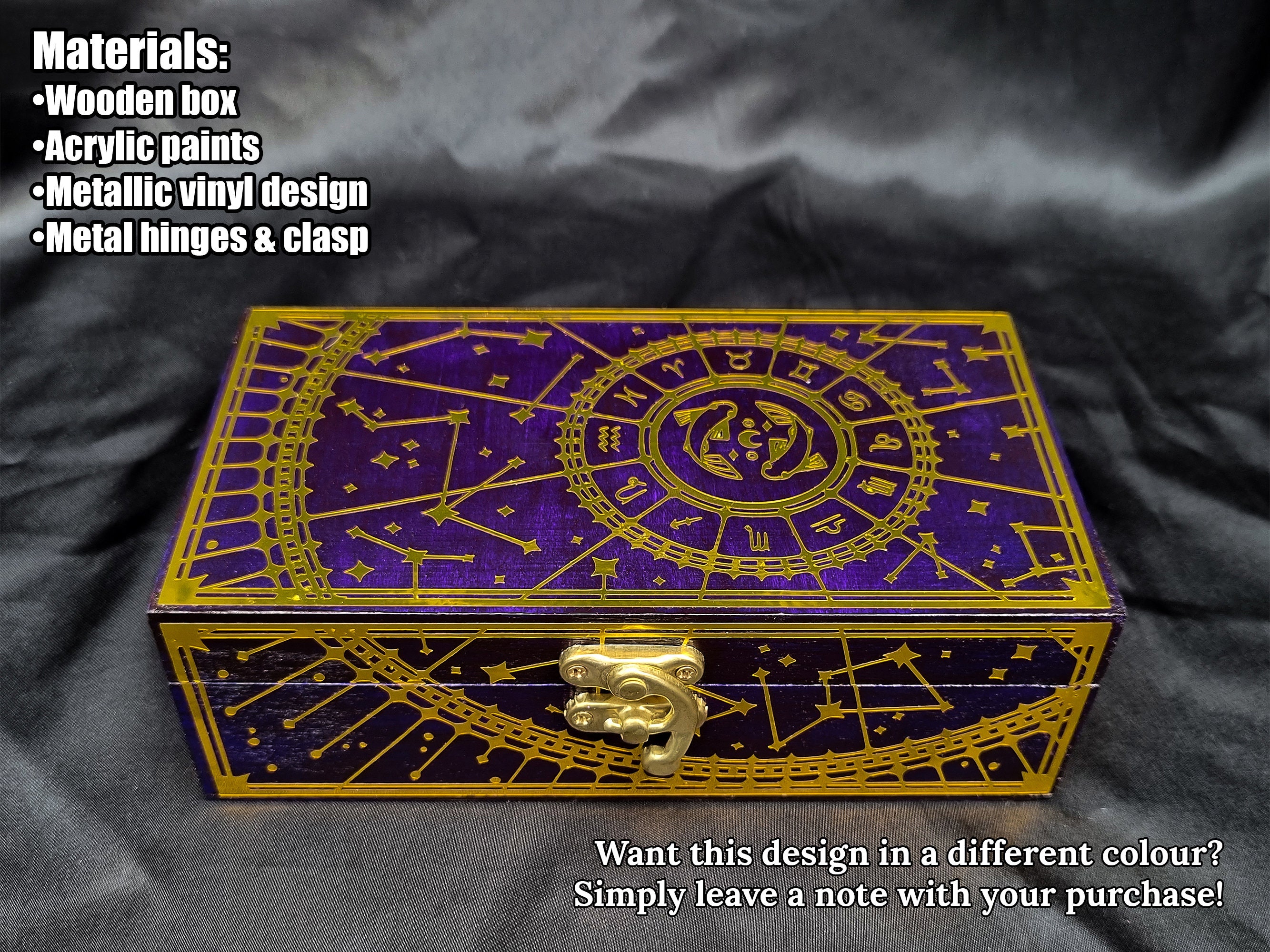 Zodiac Personalised Jewellery Box | Crystals and Tarot Storage, Wiccan ...