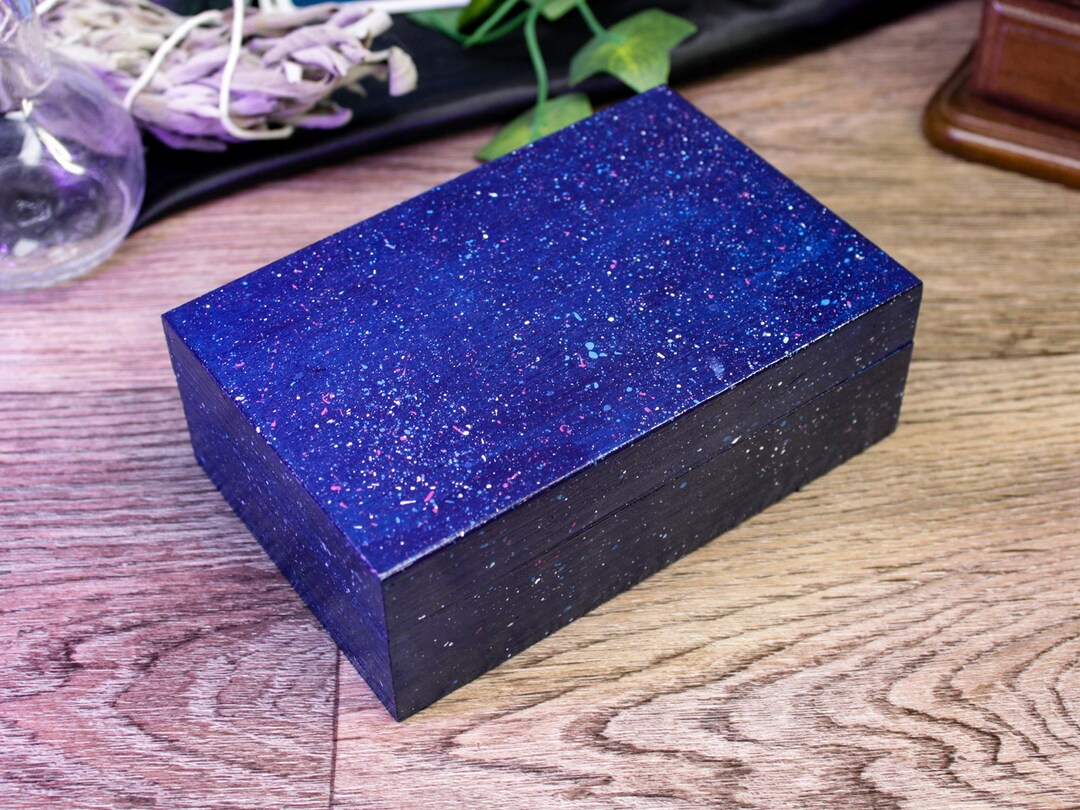 Night Sky Small Blue Jewellery Box | Handpainted Minimalistic Crystals ...