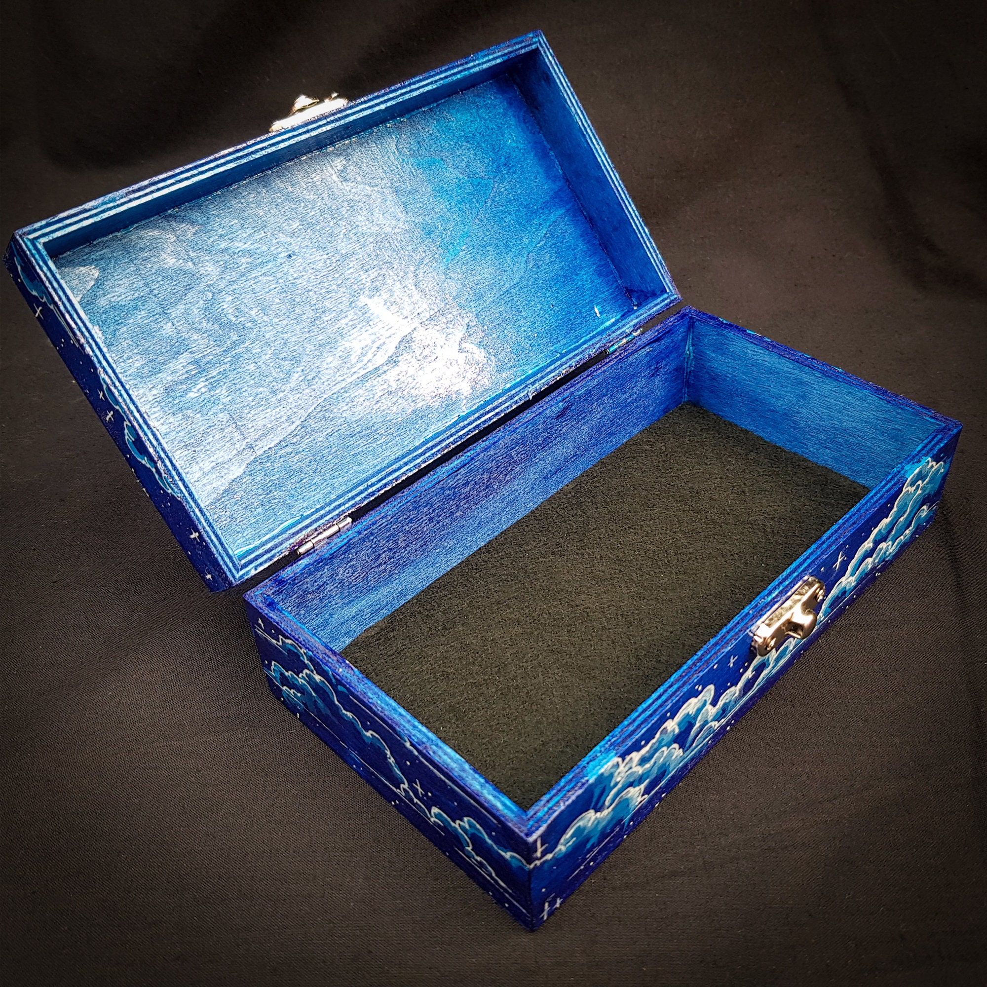 Full Moon Crystal & Tarot Storage Box Hand Painted Wicca - Etsy