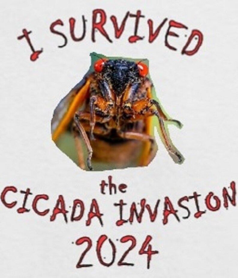I Survived the Cicada Invasion of 2024 Funny T-shirt Locusts Insects ...