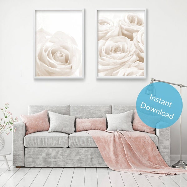 White Rose Print - Etsy