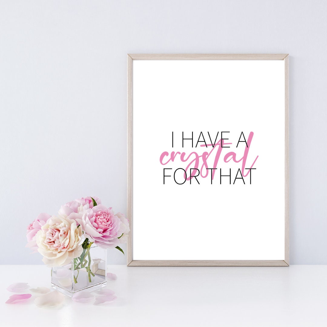 Crystal Healing Quotes Wall Print - Spiritual Home Decor for Crystal ...