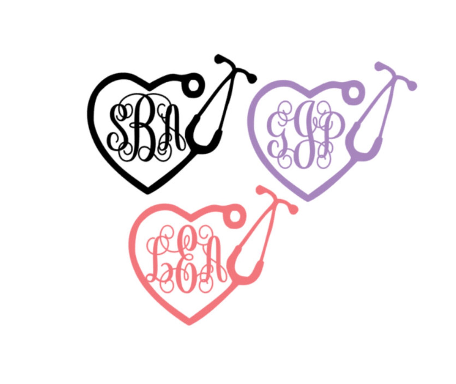 Nursing Monogram Sticker - Etsy