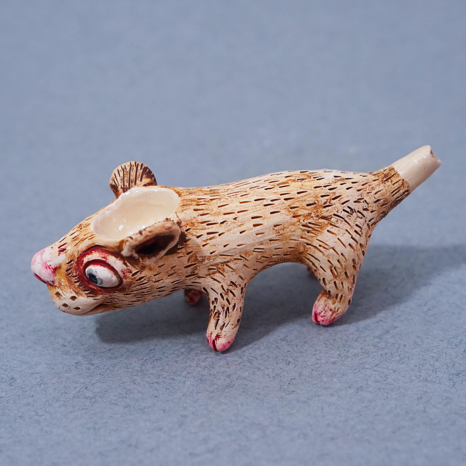 Handmade Art Ceramic Brown Dog Pipe Unique Clay Smoking Cute - Etsy