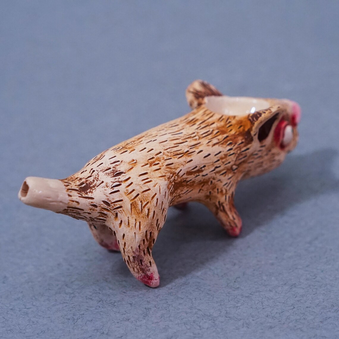 Handmade Art Ceramic Brown Dog Pipe Unique Clay Smoking Cute - Etsy