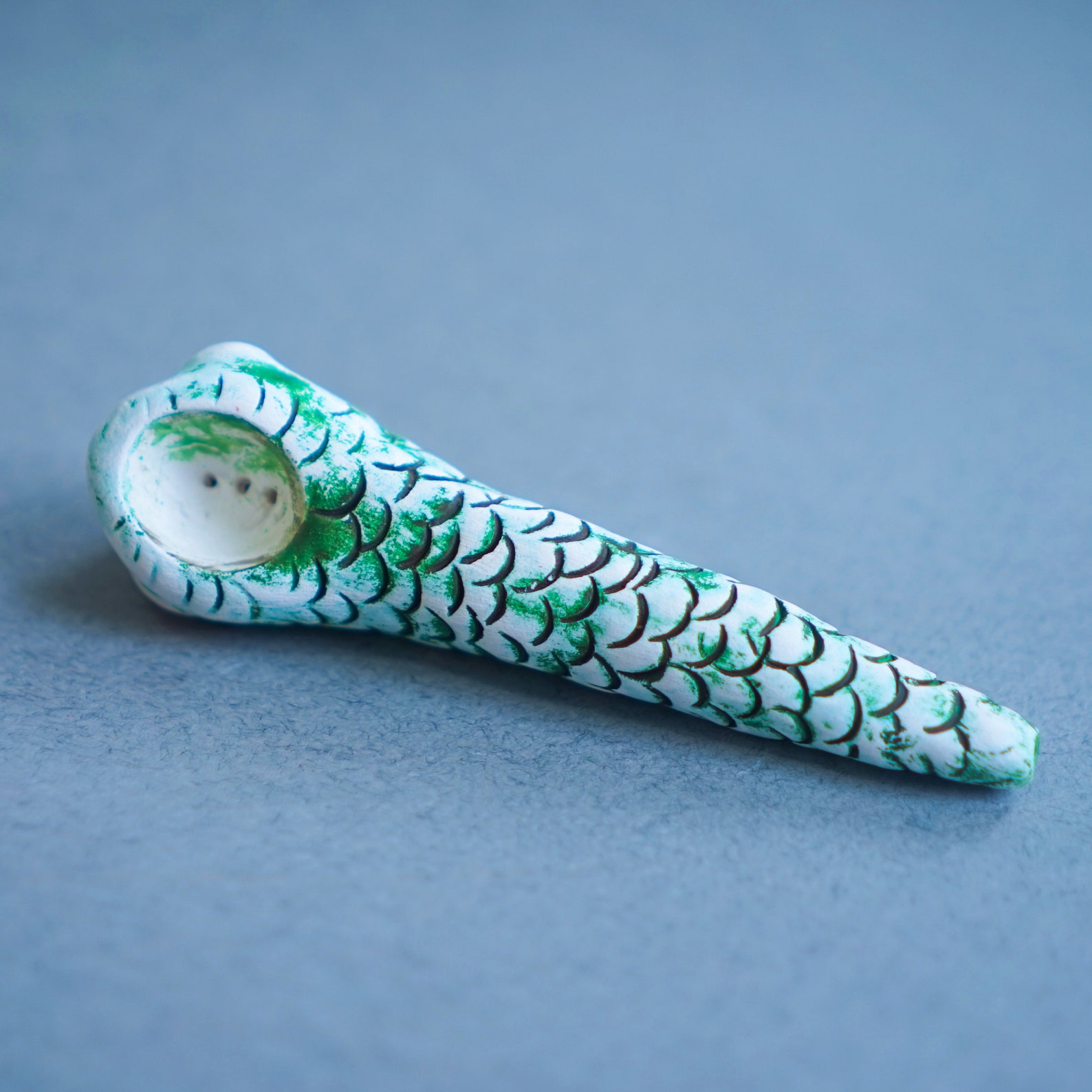 Handmade Ceramic Green Dragon Pipe Unique Clay Smoking Cute - Etsy