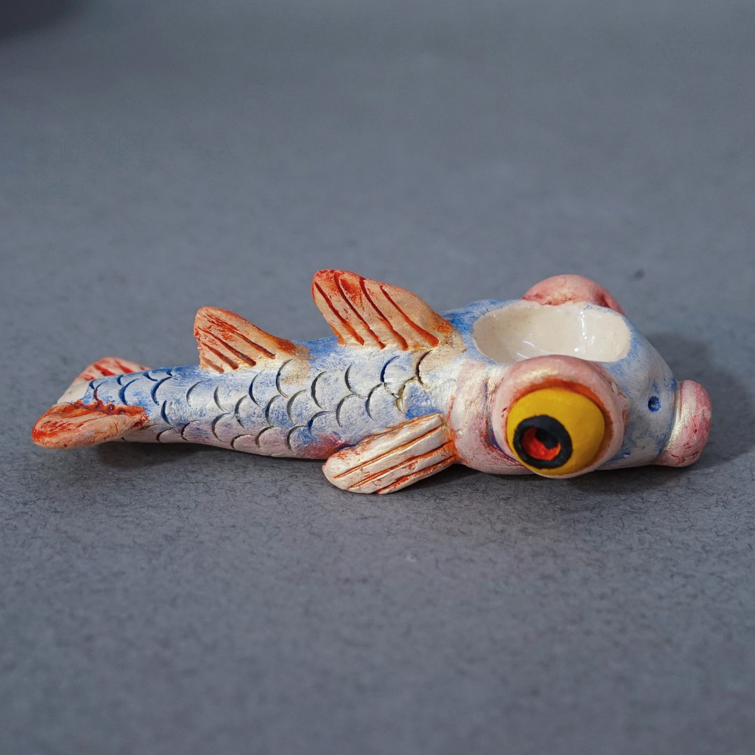 Handmade Ceramic Fish Pipe/ Unique Clay Smoking Pipe/ Cute Ceramic Pipe ...