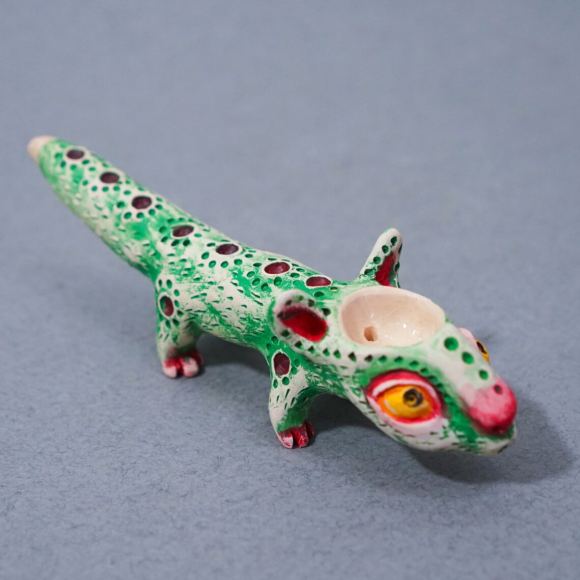 Handmade Art Ceramic Fantasy Creature Pipe Unique Clay Smoking Cute ...