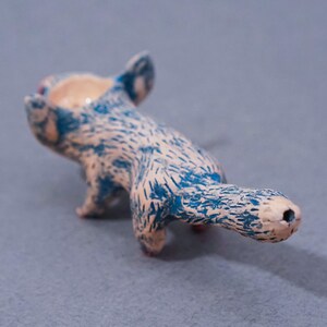 Handmade Art Ceramic Blue Cat Pipe Unique Clay Smoking Cute Pipe One ...