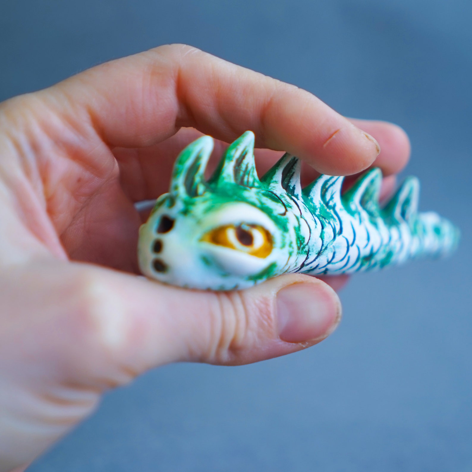 Handmade Ceramic Green Dragon Pipe Unique Clay Smoking Cute - Etsy
