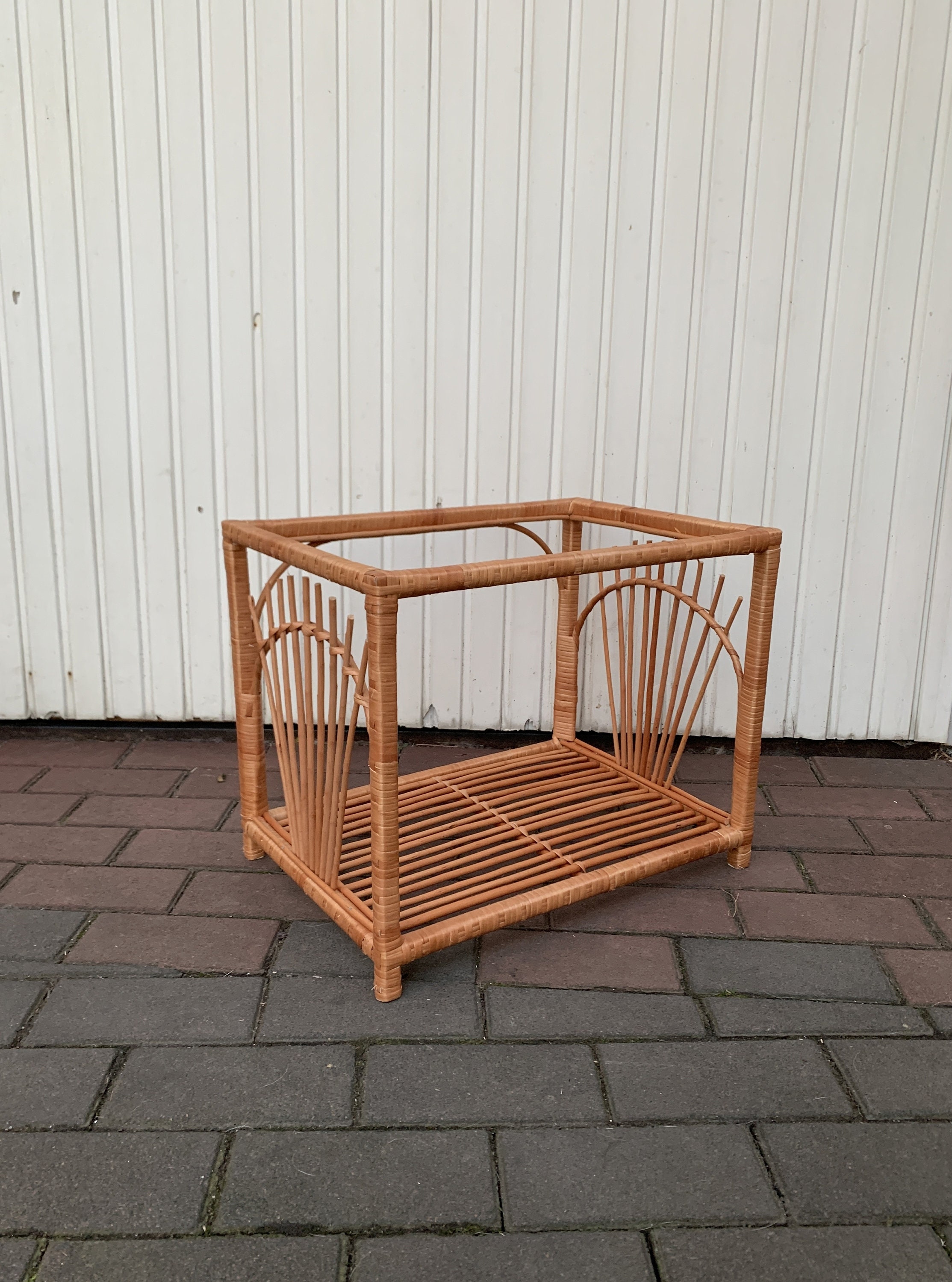 68 Inches Arched Rattan Shelving Unit Wicker Shelf Unit - Etsy