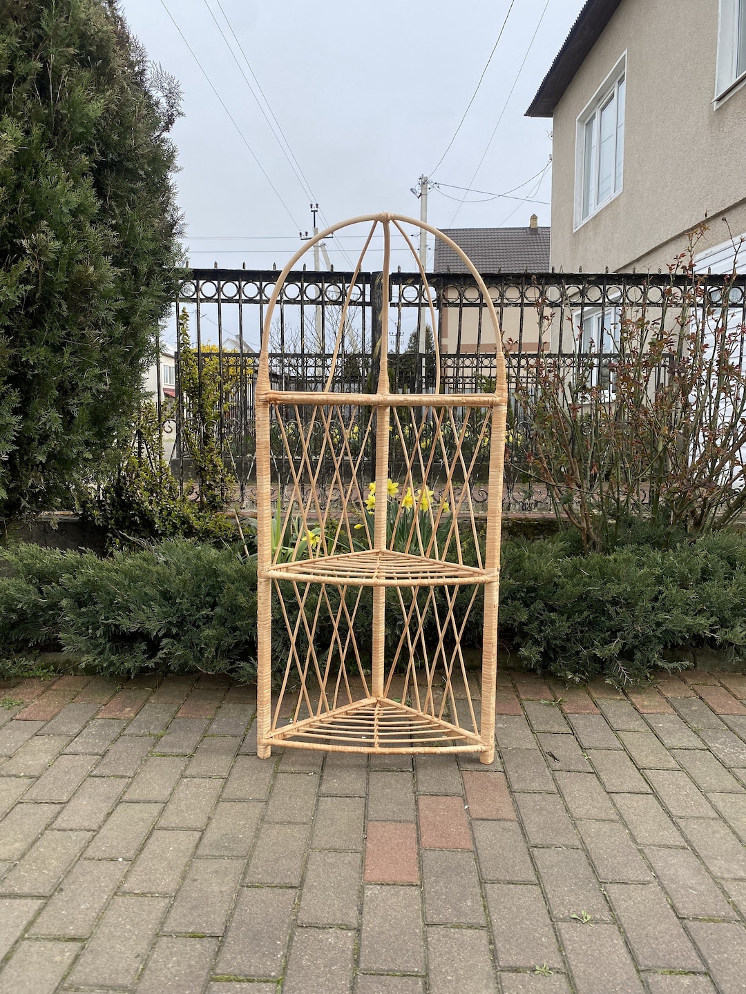 Corner Shelves, Wicker Corner Shelf, Outdoor Furniture, Wicker ...