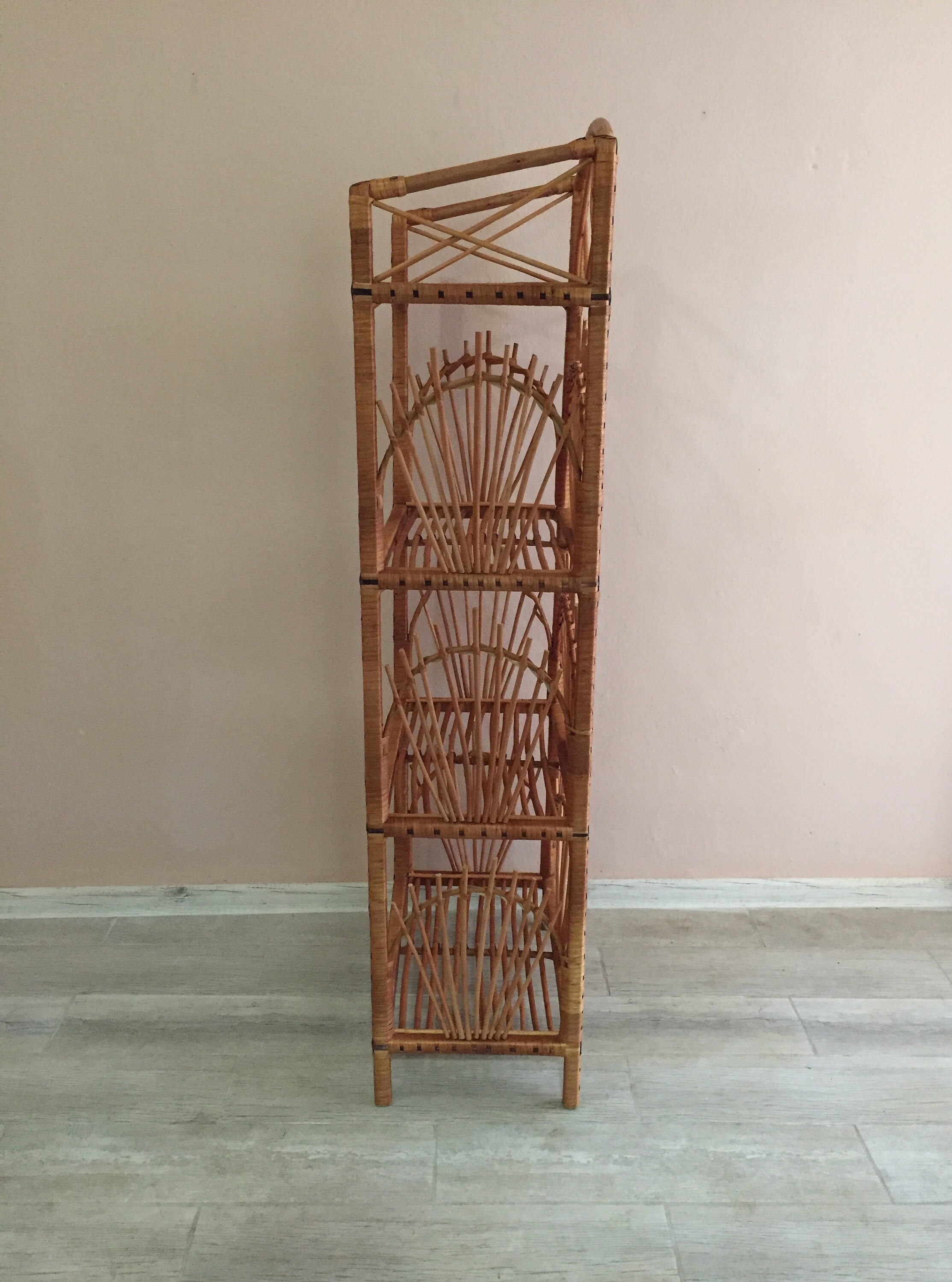 Wicker Shelving Unit Bookcase Shelf Wicker Rattan Shelf | Etsy