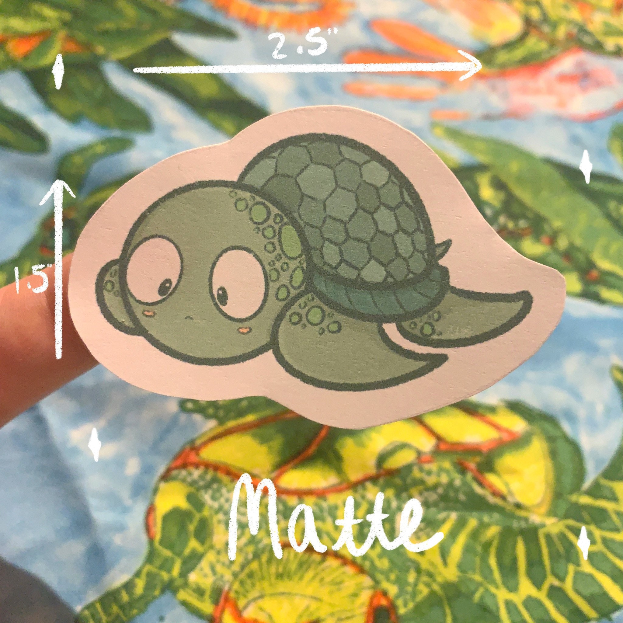 Cute Turtle Sticker Kawaii Cute Illustrated Bullet - Etsy