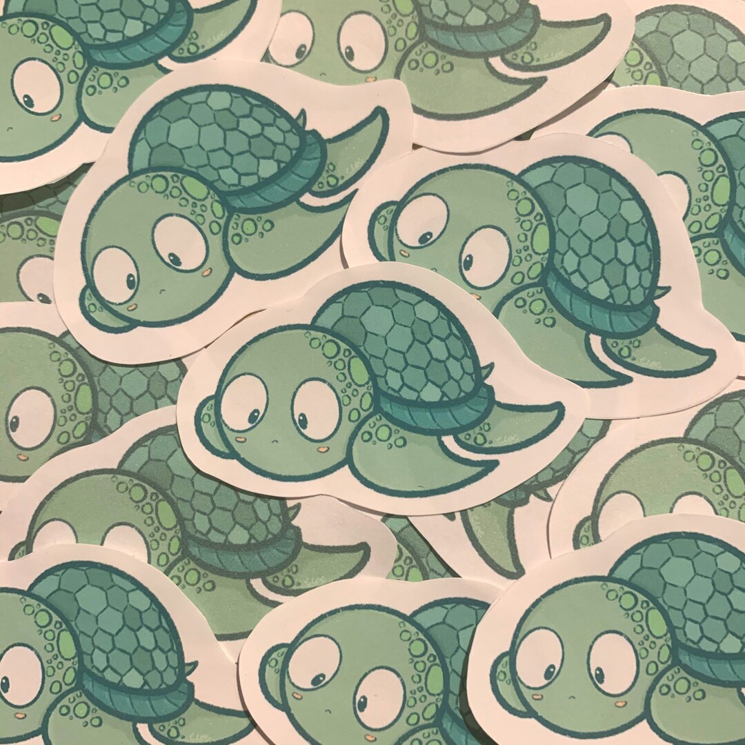Cute Turtle Sticker Kawaii Cute Illustrated Bullet - Etsy