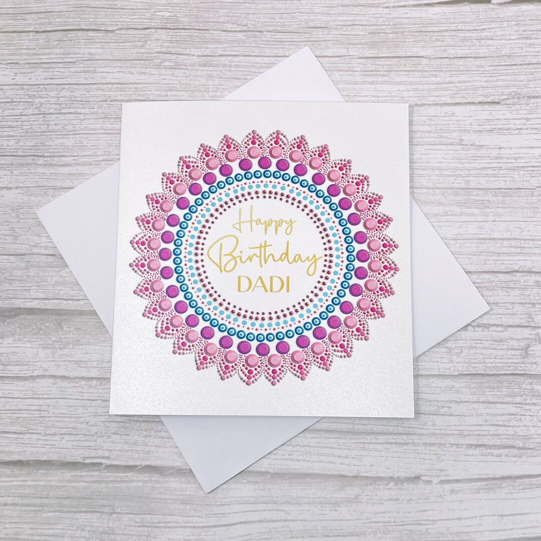 Happy Birthday Dadi Card | Mandala Birthday Card | Card for Her, Gran ...