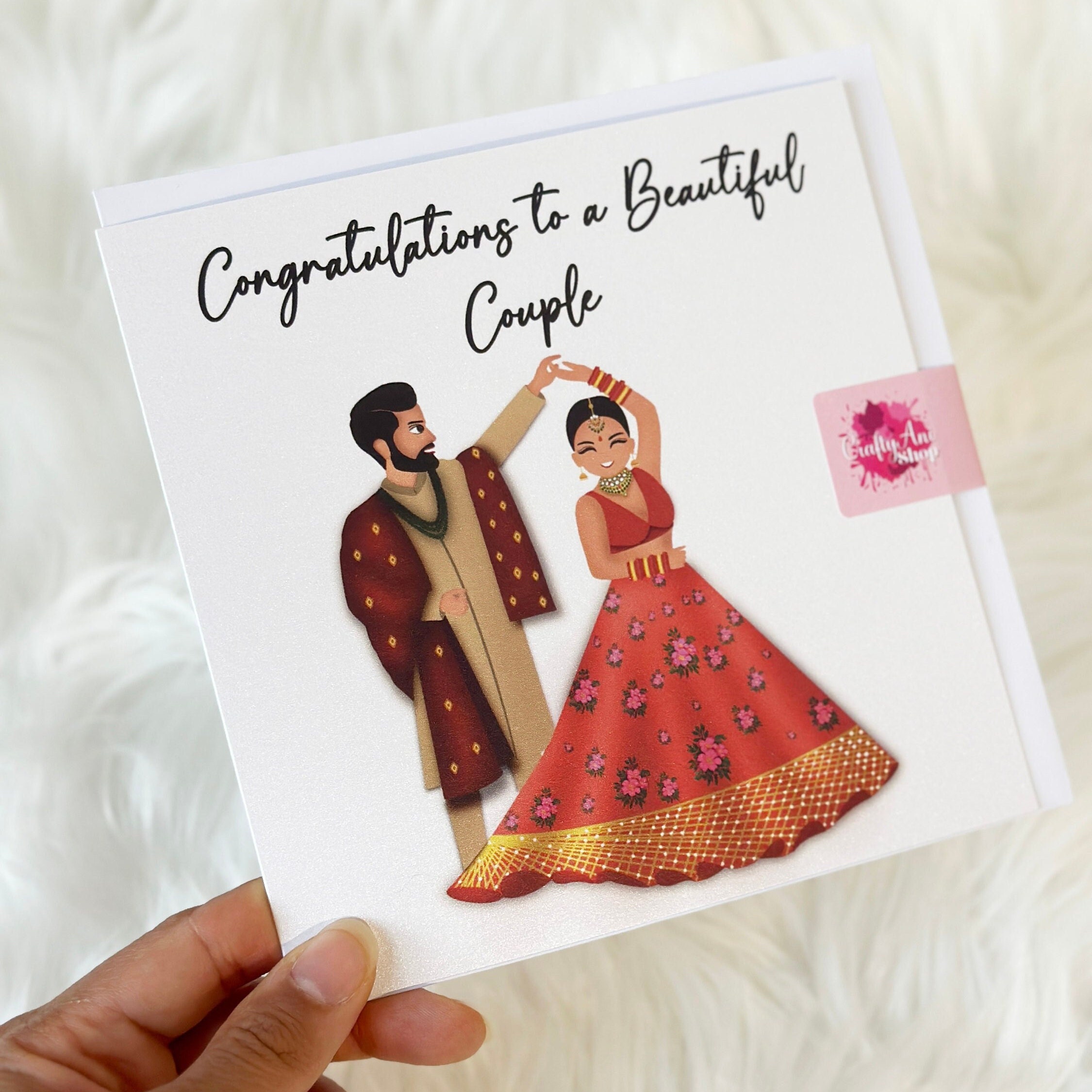 Congratulations to Beautiful Couple Desi Wedding Card traditional ...