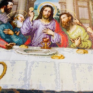 The Last Supper Large DIY Bead Embroidery Craft Kit Religious Pattern ...