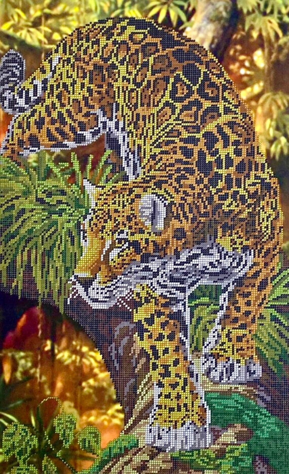 Full Bead Embroidery Kit Leopard Animal Beaded Picture Kit - Etsy