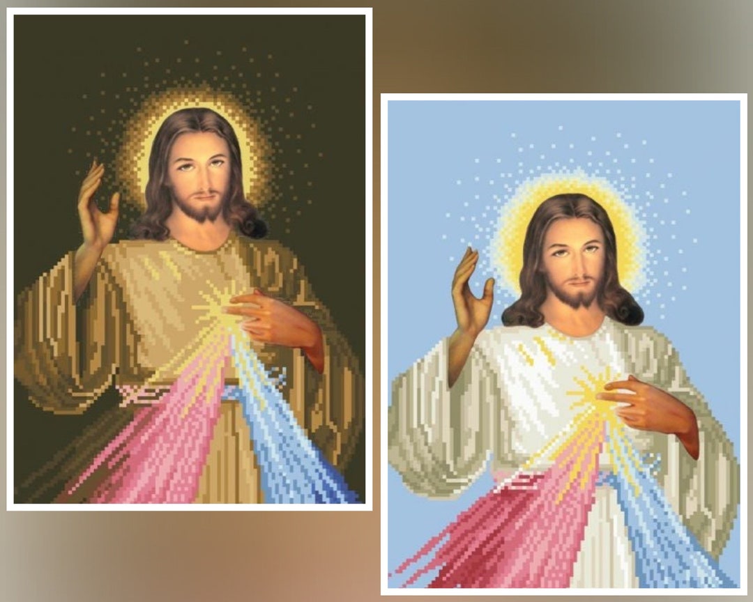 Jesus Mercy DIY Bead Embroidery Kit Religious Pattern, Catholic Beaded ...