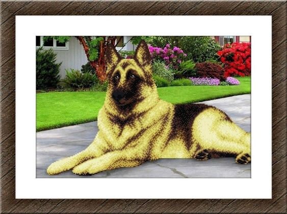 Dog Large DIY Bead Stitch Embroidery Kit Animal Pattern, Beaded Cross ...