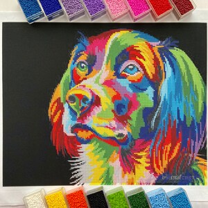 Small Bead Embroidery Kit Colorful Animal Pattern, Beaded Cross Stitch ...